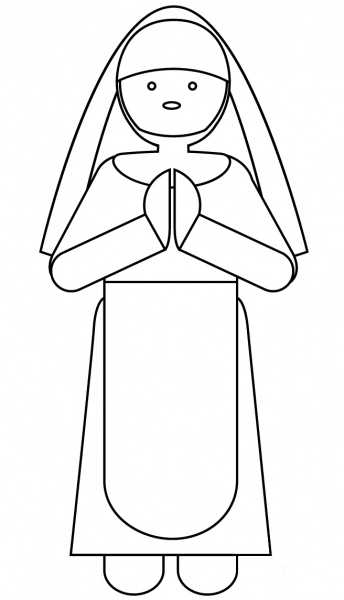 Nun coloring page - ColouringPages