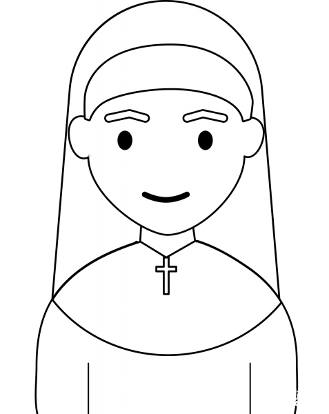 Nun coloring page - ColouringPages