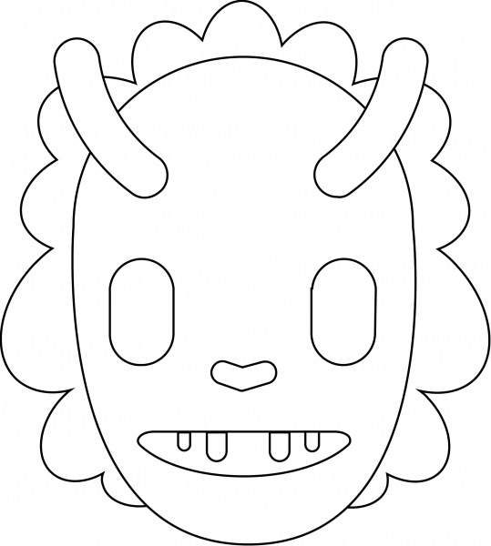 Ogre Face Emoji coloring page - ColouringPages