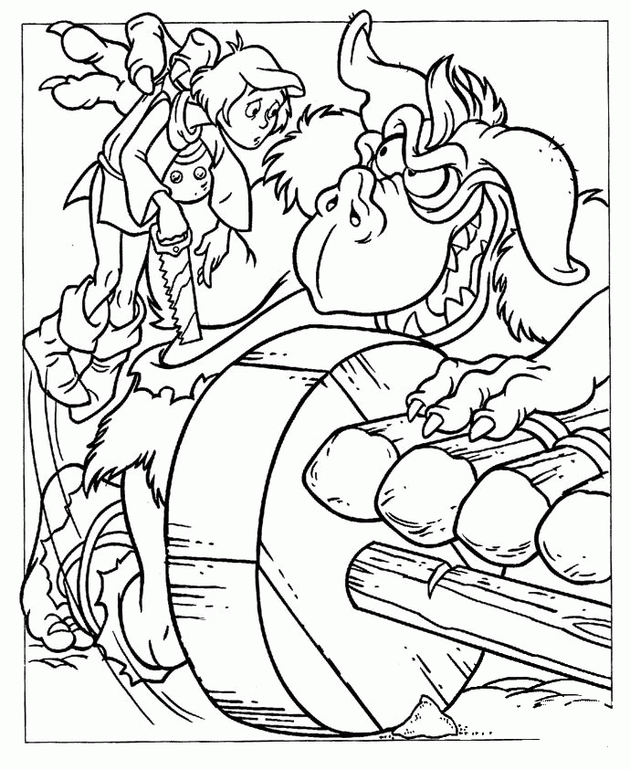 Ogre Tries To Catch Cavin coloring page - ColouringPages