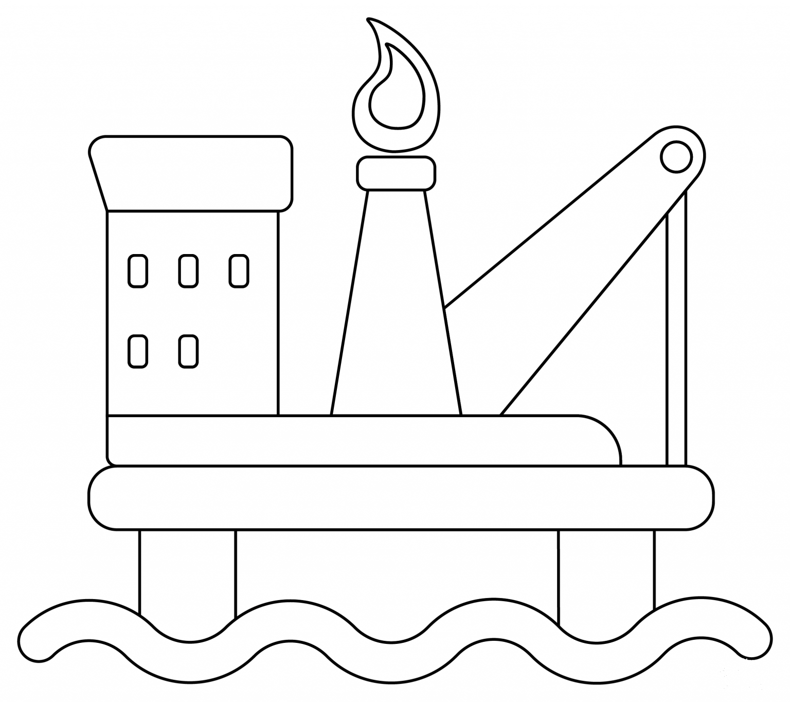 Oil Rig coloring page - ColouringPages