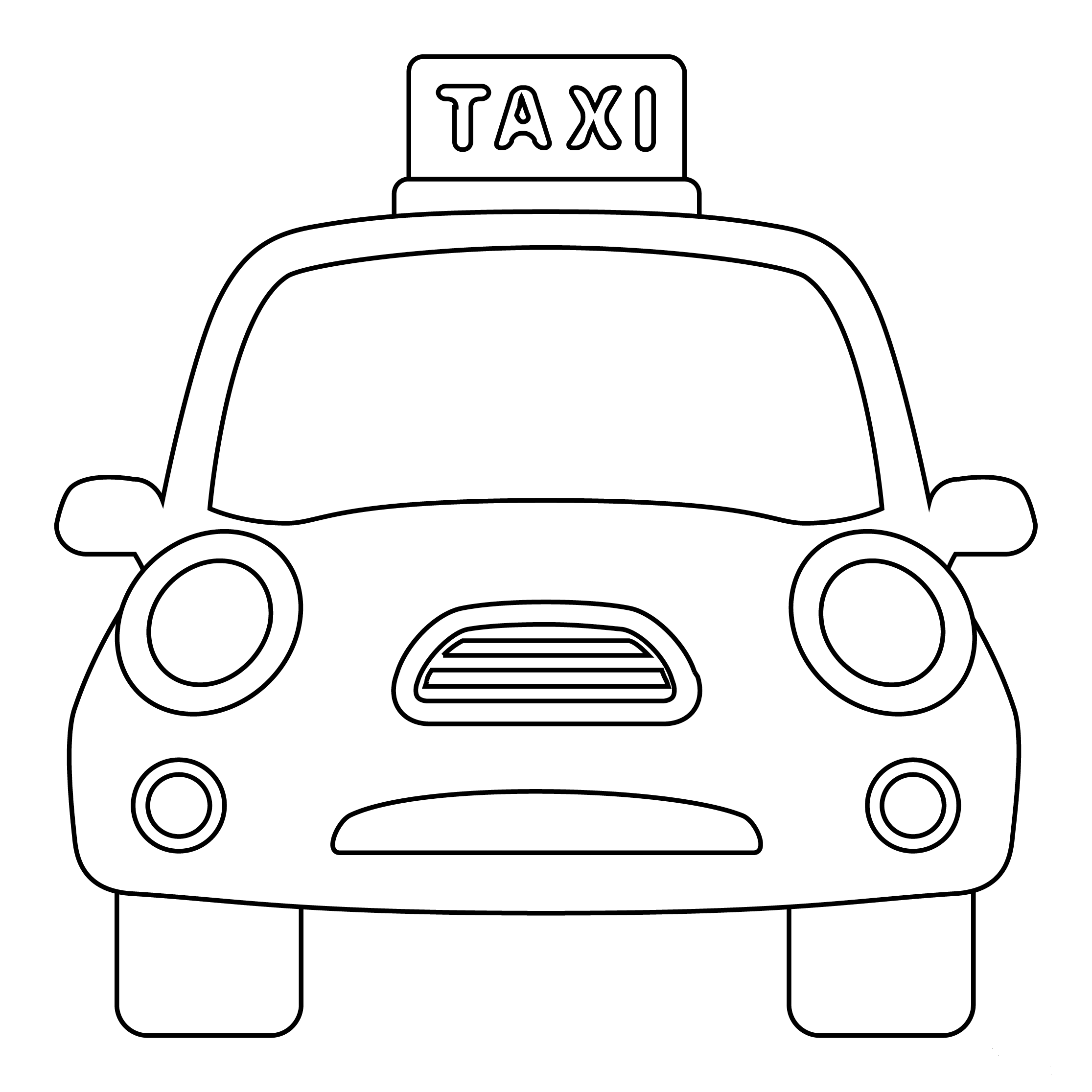 Oncoming Taxi coloring page - ColouringPages