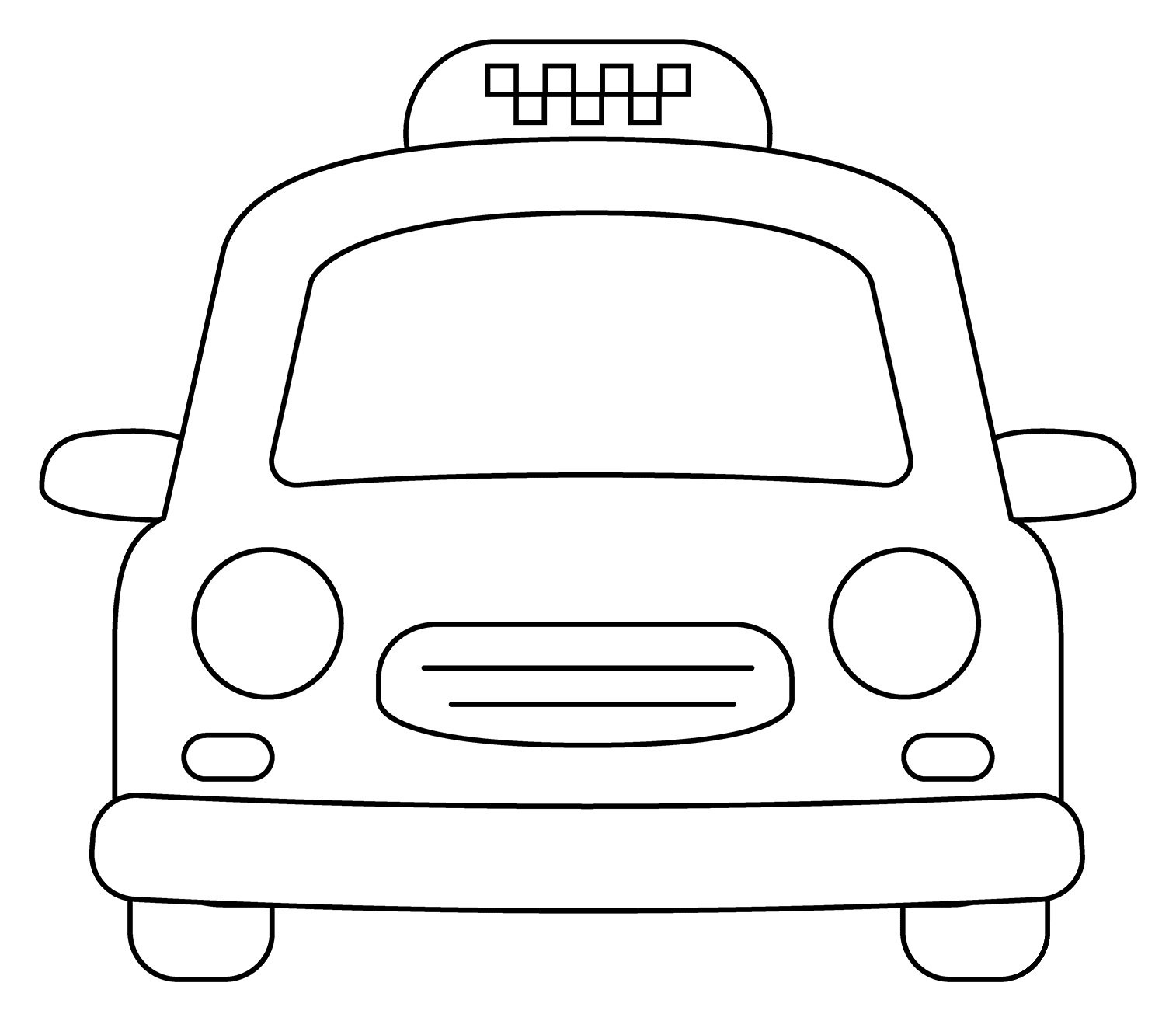 Oncoming Taxi Emoji coloring page - ColouringPages