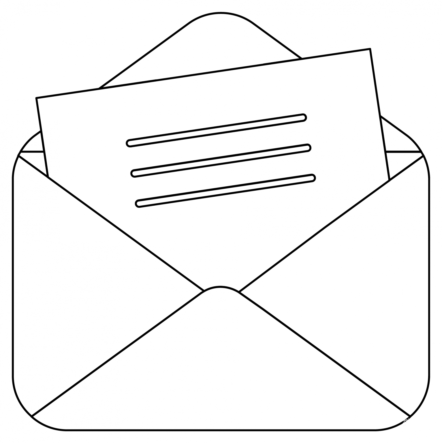 Open Envelope coloring page - ColouringPages