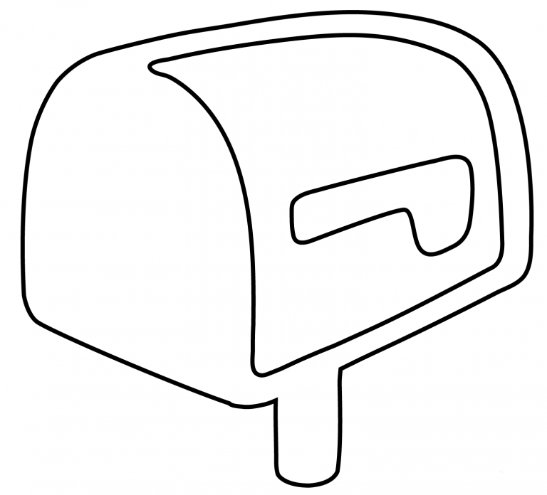 Open Mailbox with Lowered Flag Emoji coloring page - ColouringPages