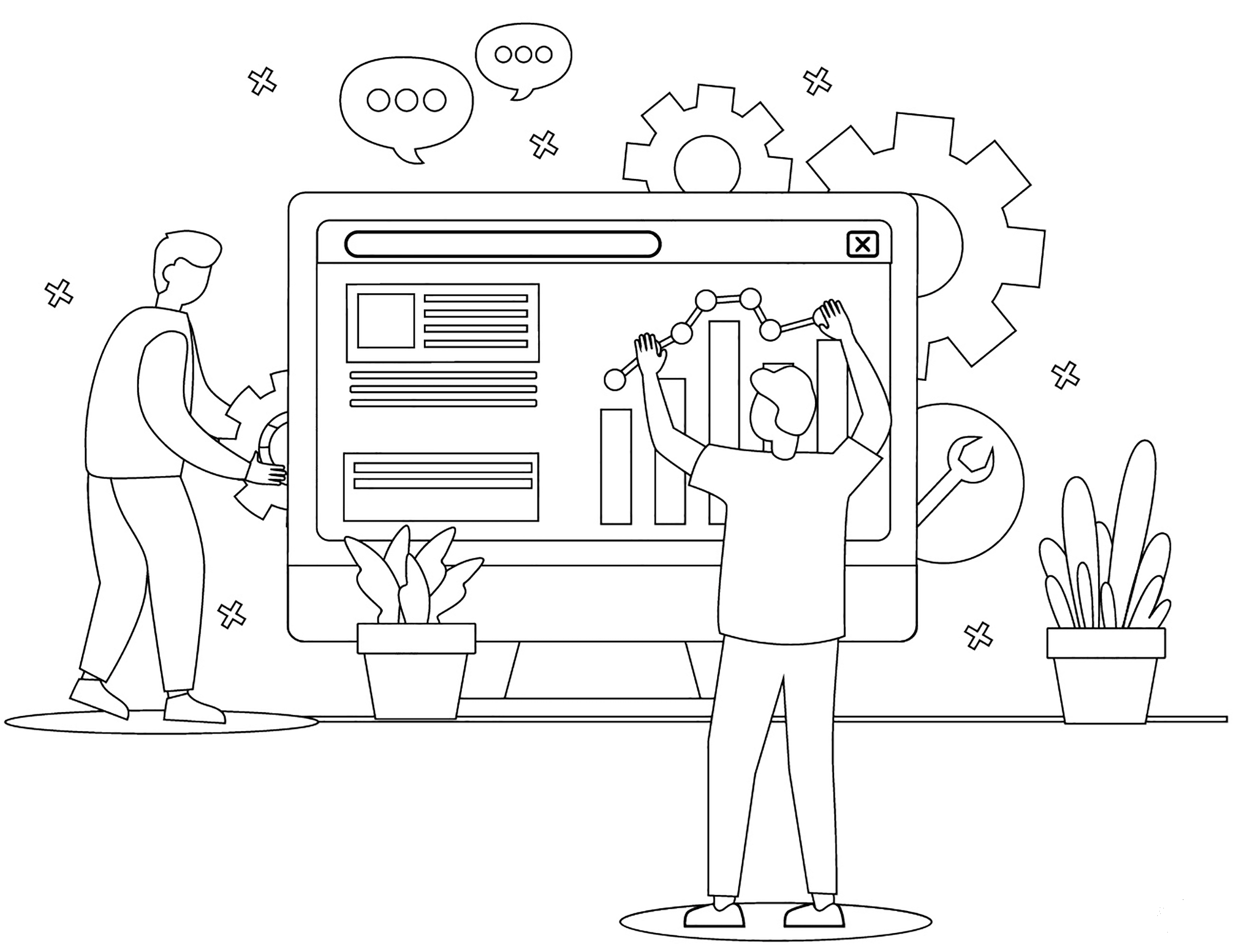 Optimize Infographics coloring page - ColouringPages