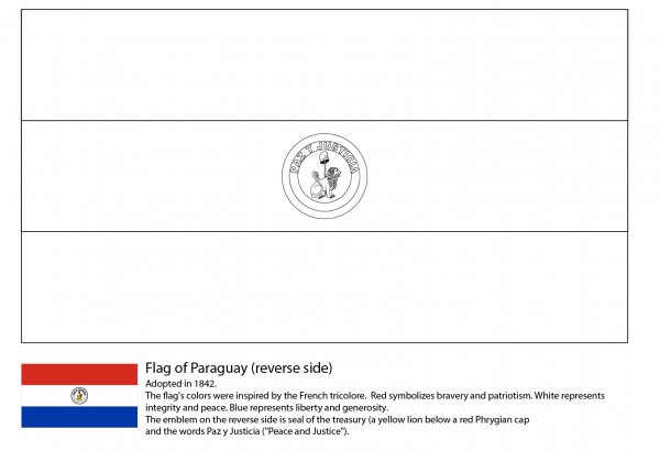 Paraguay Flag (reverse side) coloring page - ColouringPages