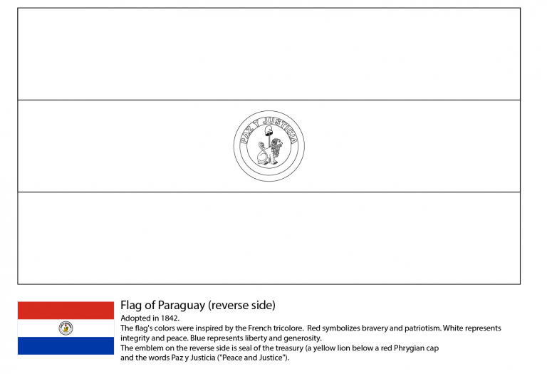 Paraguay Flag (reverse side) coloring page - ColouringPages