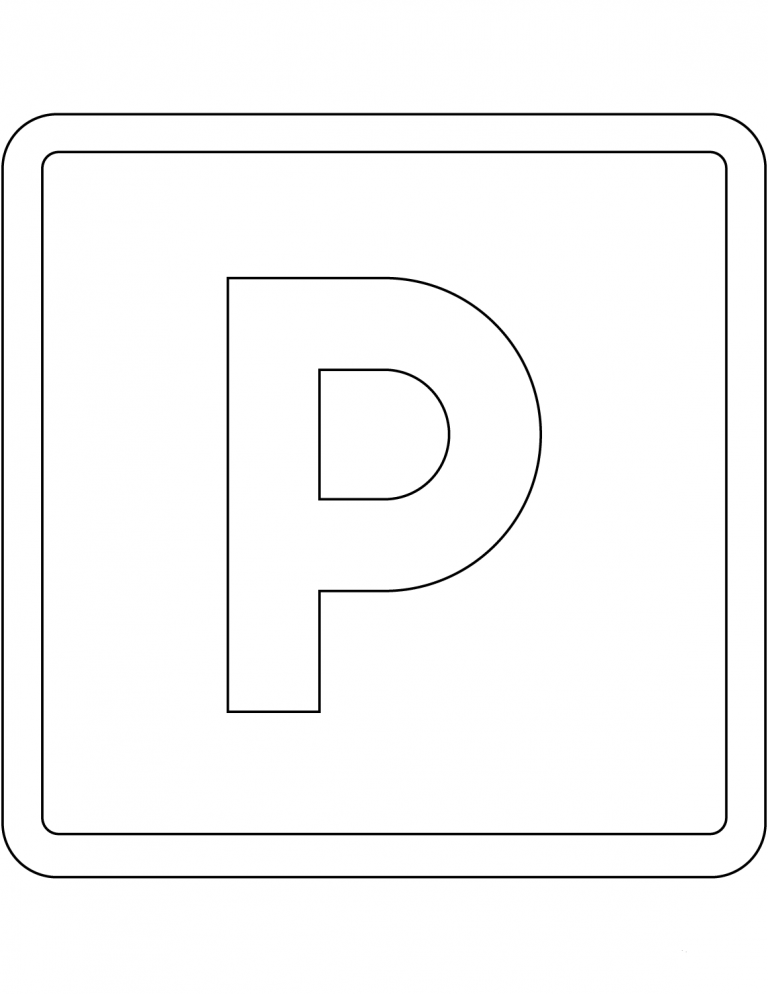 "Parking Place" Sign in France coloring page - ColouringPages