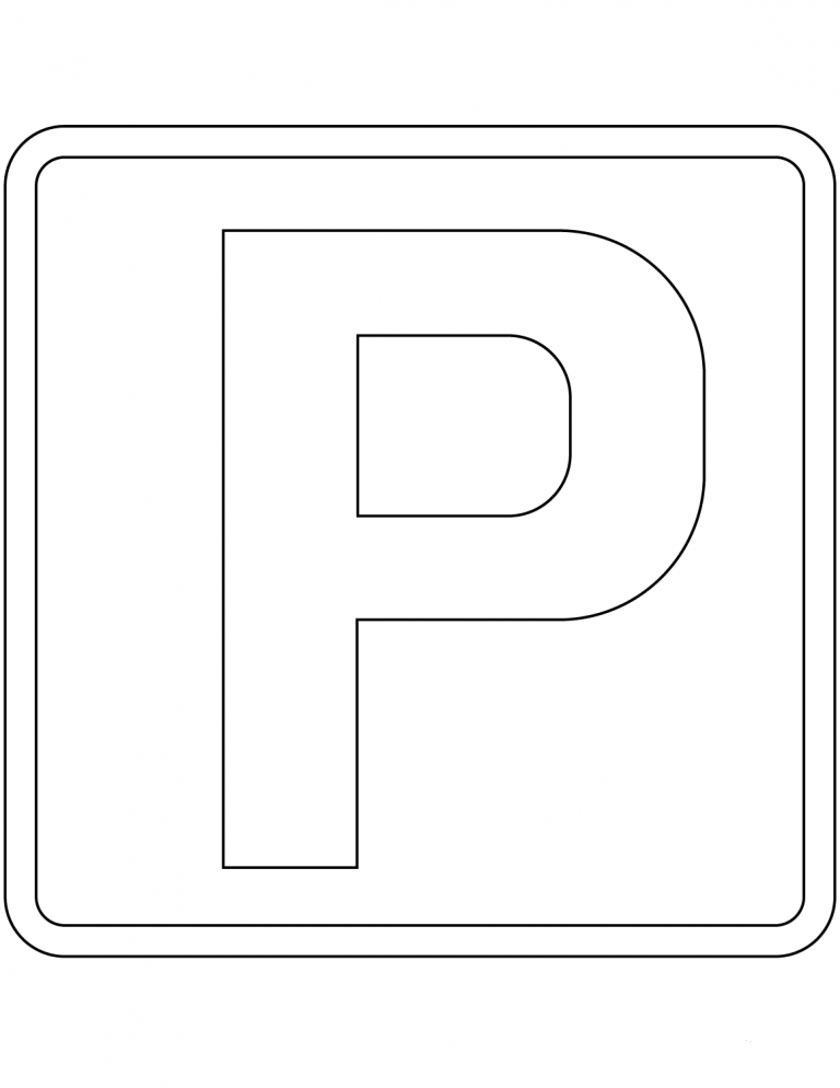 "Parking Place" Sign in the United Kingdom coloring page - ColouringPages