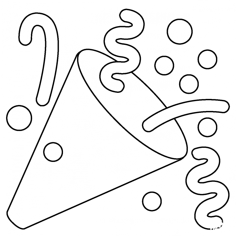 Party Popper Emoji coloring page - ColouringPages