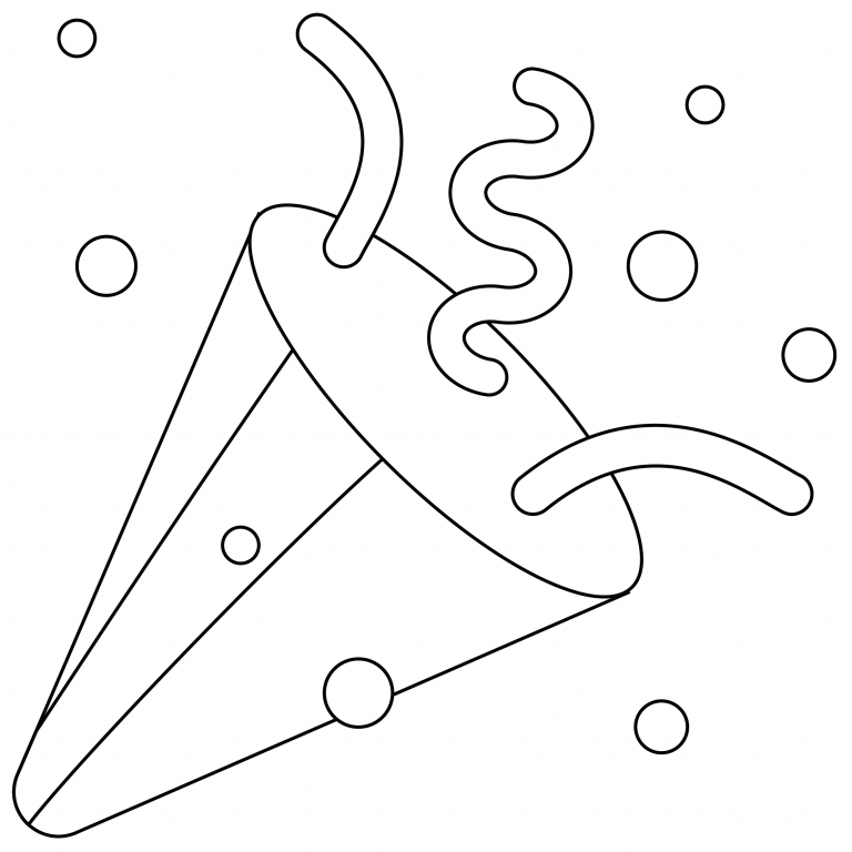 Party Popper Emoji coloring page - ColouringPages