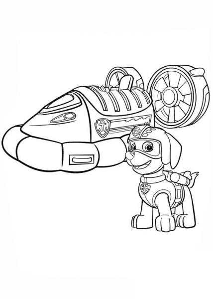 Paw Patrol Zuma's Hovercraft coloring page - ColouringPages