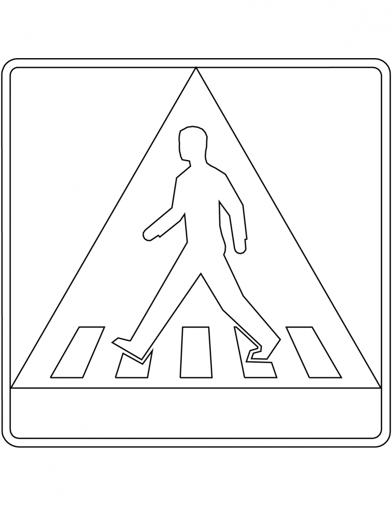"Pedestrian Crossing" Sign in Finland coloring page - ColouringPages