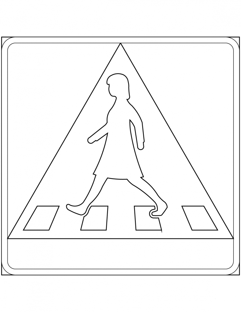 "Pedestrian Crossing" Sign in Sweden coloring page - ColouringPages