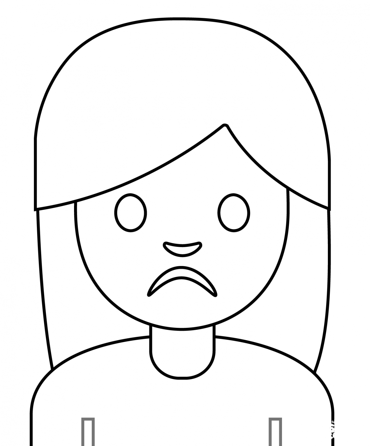 Person Pouting Emoji coloring page - ColouringPages