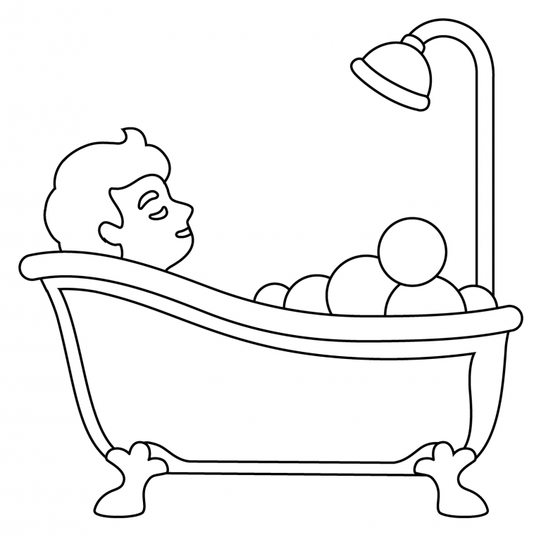 Person Taking Bath Emoji coloring page - ColouringPages