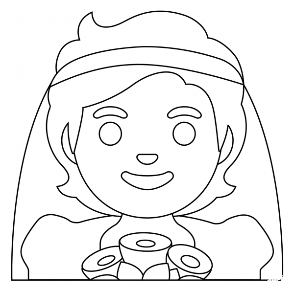Person with Veil Emoji coloring page - ColouringPages