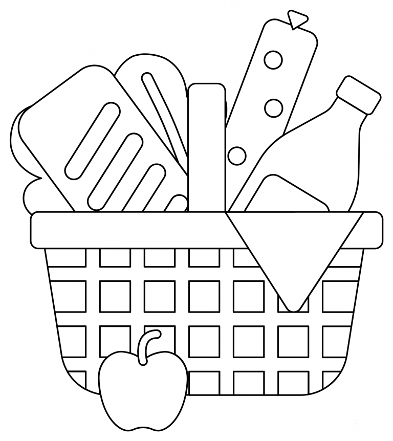 Picnic Basket coloring page - ColouringPages