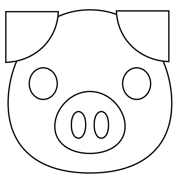 Pig Face Emoji coloring page - ColouringPages