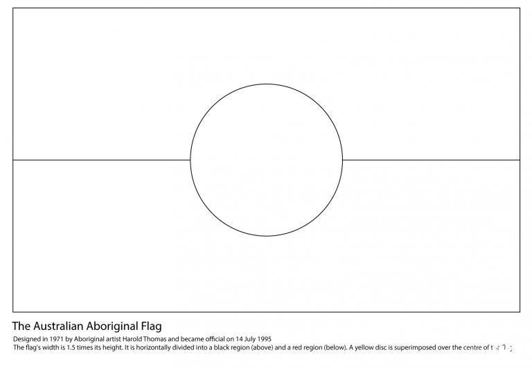 Australian Aboriginal Flag coloring page - ColouringPages