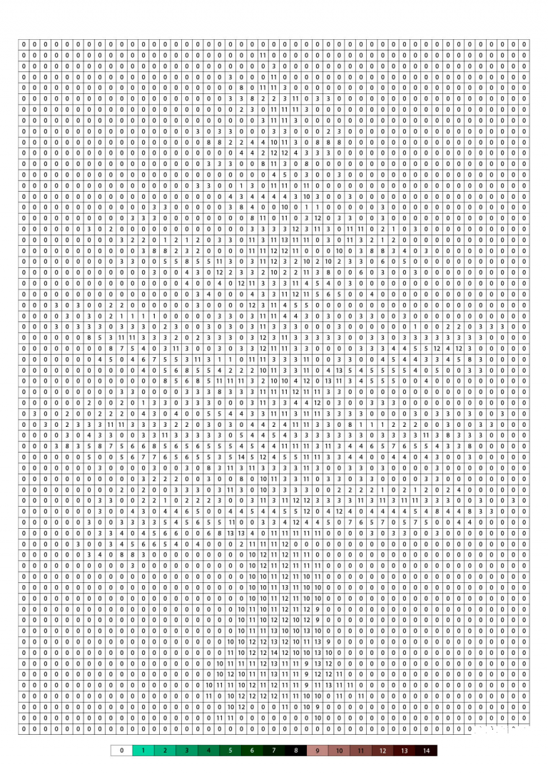 Pixel Pine Tree Color by Number - ColouringPages