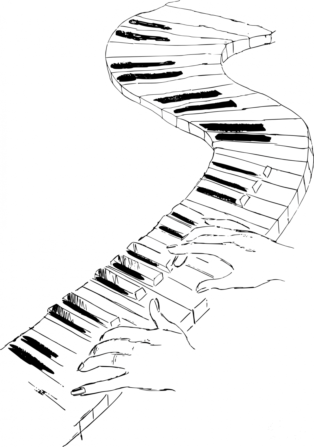 Playing Piano Keys coloring page - ColouringPages