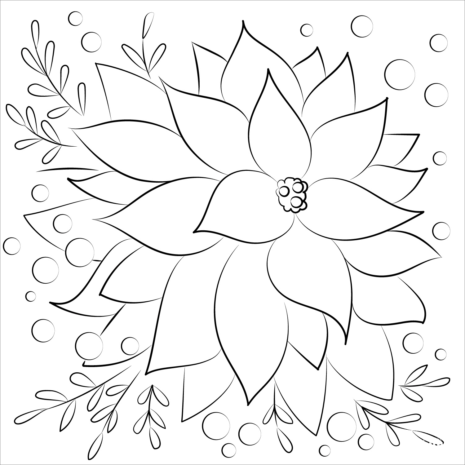 Poinsettia coloring page - ColouringPages