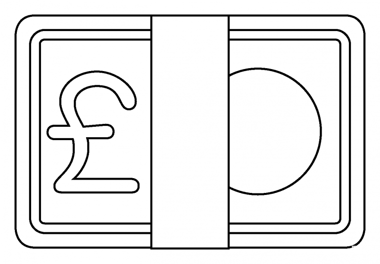 Pound Banknote Emoji coloring page - ColouringPages