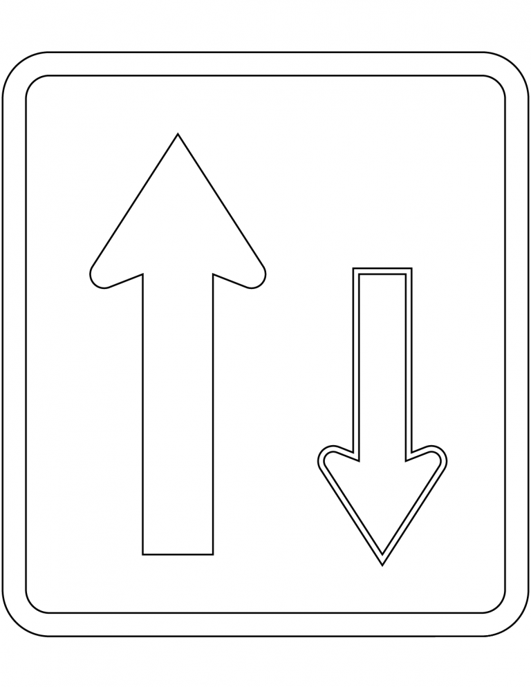 "Priority over Oncoming Vehicles" Sign in New Zealand coloring page ...