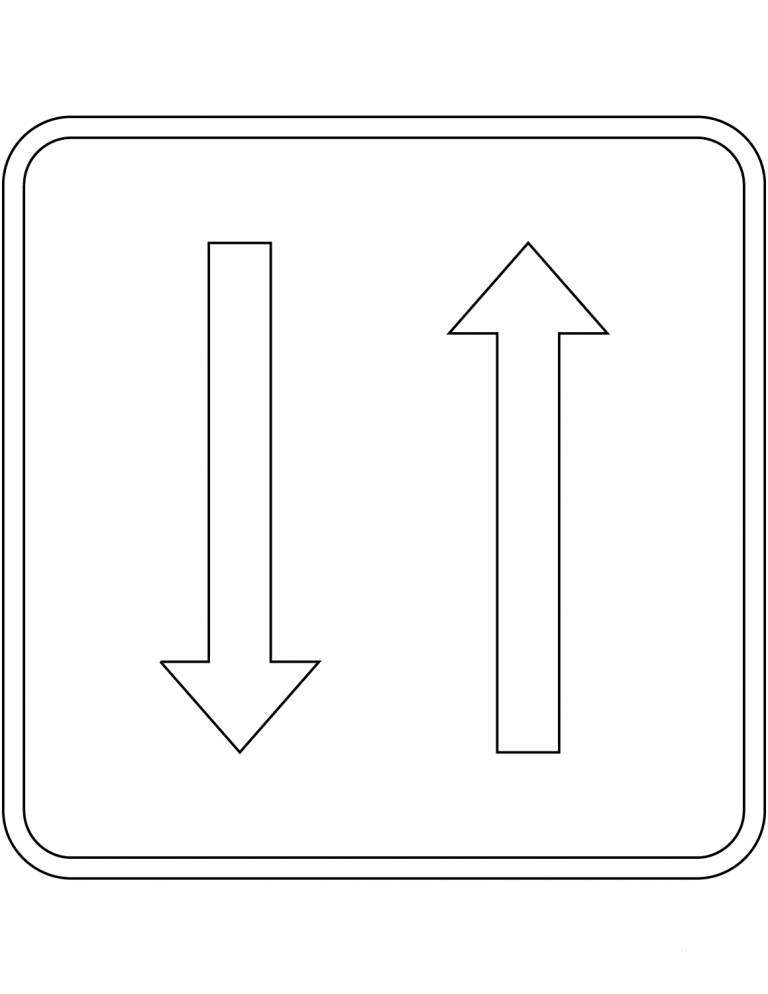 "Priority Over Oncoming Vehicles" Sign in Portugal coloring page ...