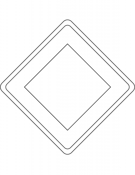 "Priority Road" Sign in France coloring page - ColouringPages