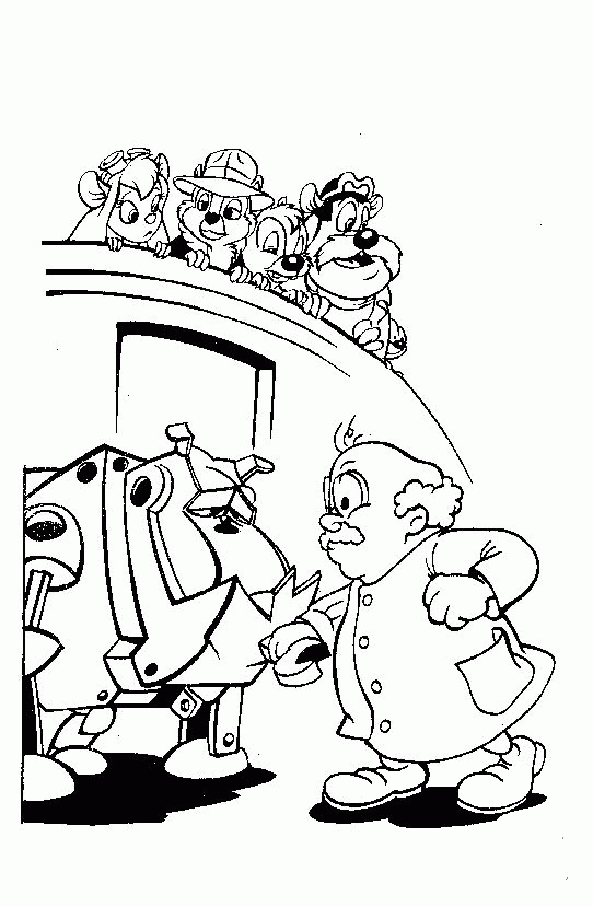 Professor Norton With His Robot coloring page - ColouringPages
