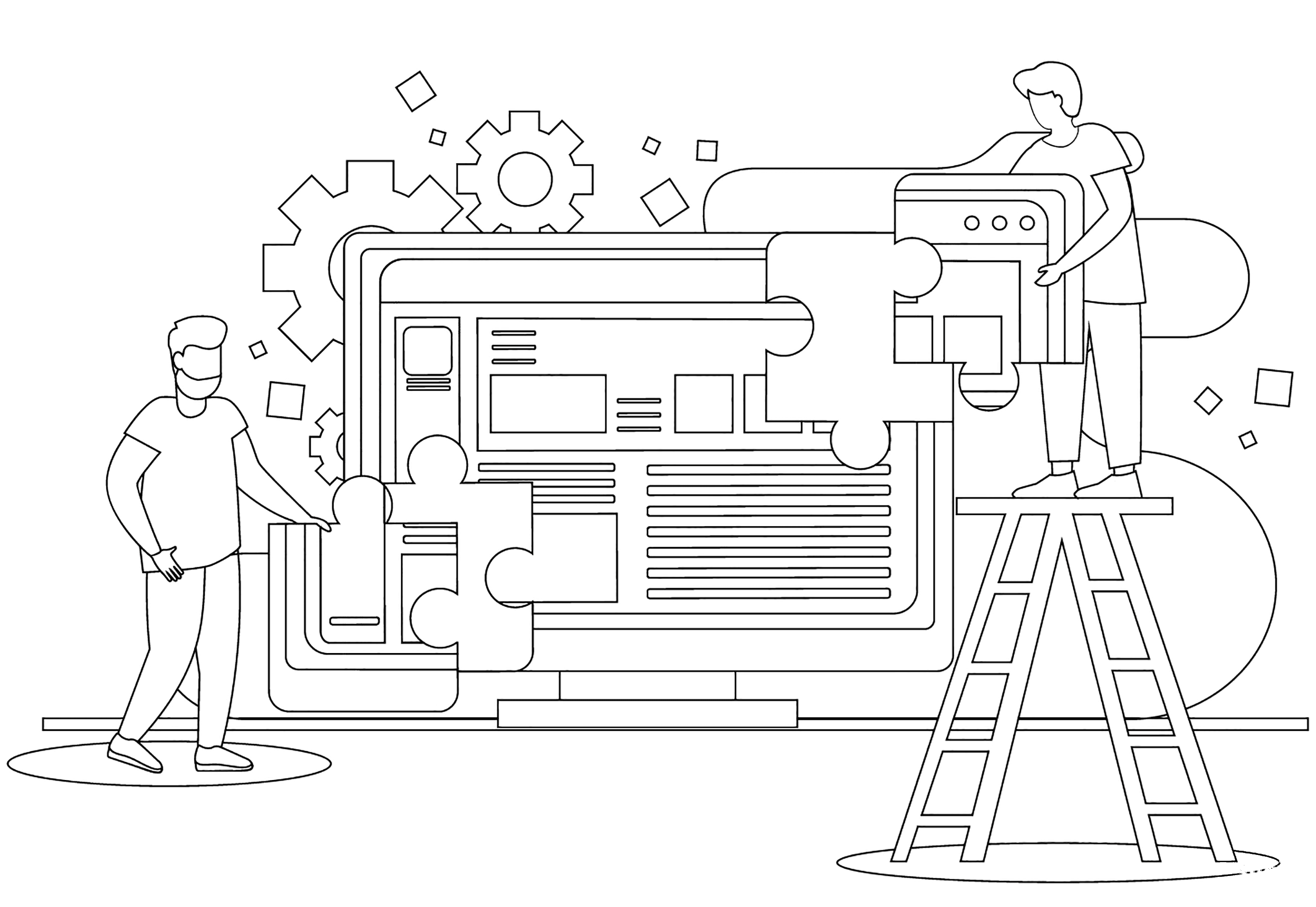 Puzzle Infographics coloring page - ColouringPages