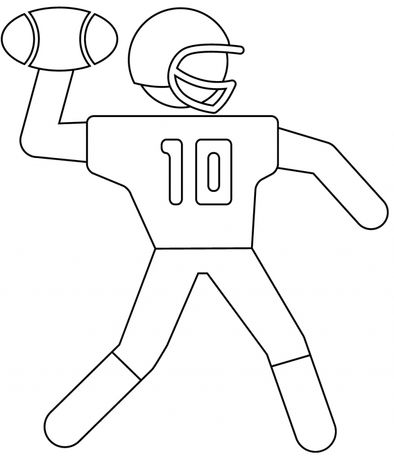 Quarterback Throwing coloring page - ColouringPages