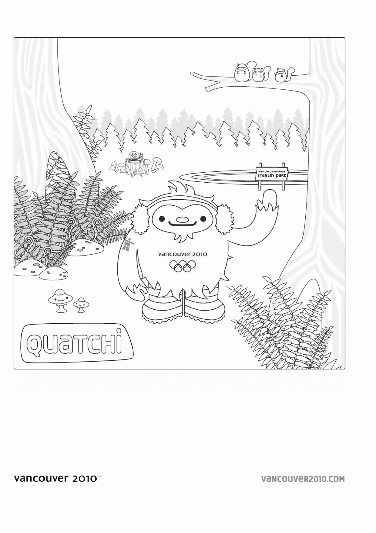 Quatchi in Stanley Park coloring page - ColouringPages