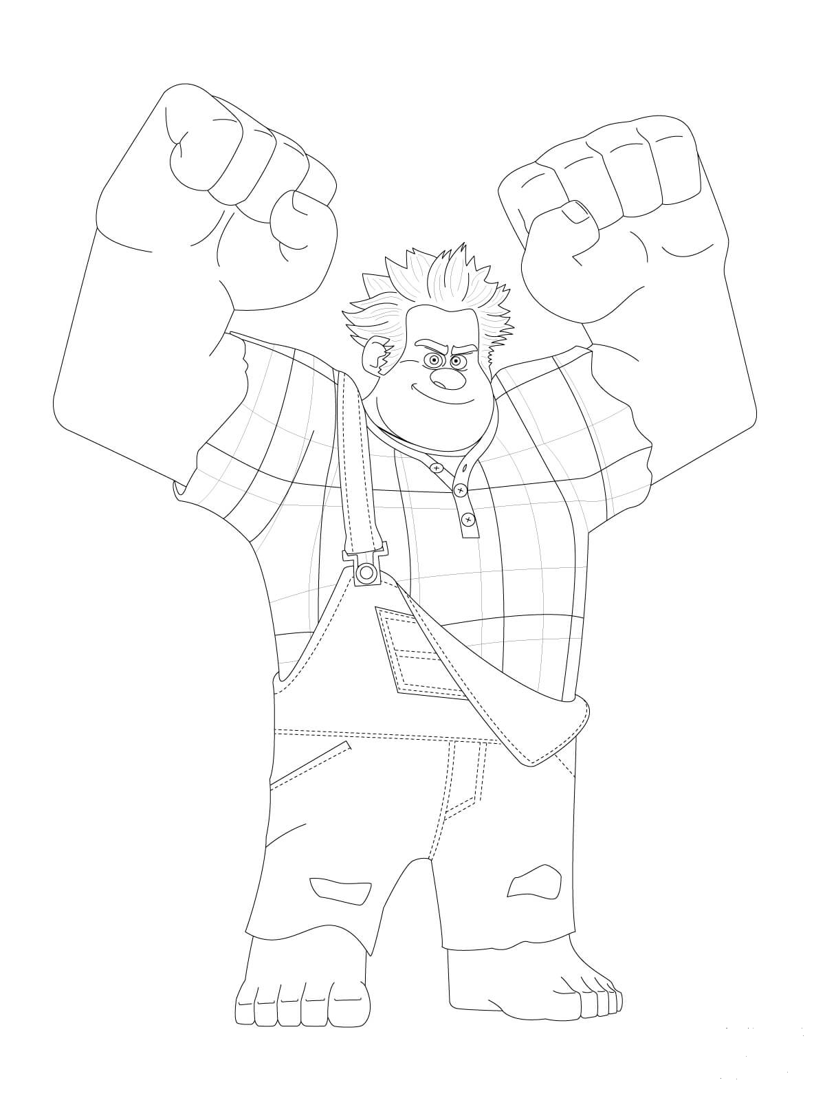 Ralph Has His Fists Clenched And His Arms Raised coloring page ...