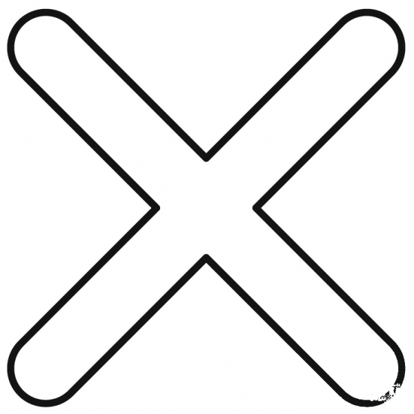 Red X coloring page - ColouringPages