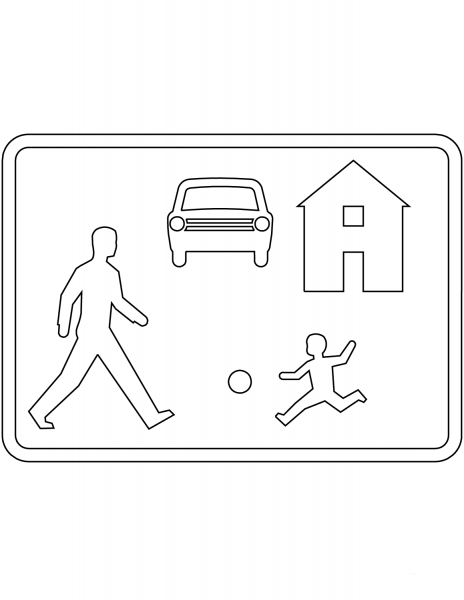 "Residential Area" Sign in Finland coloring page - ColouringPages