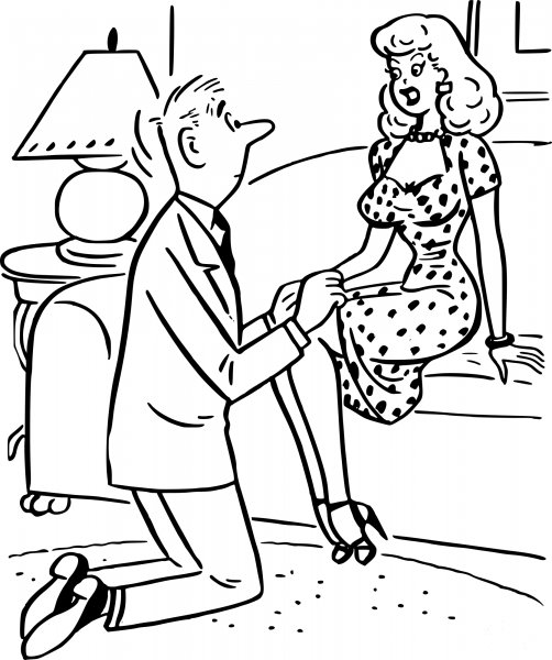 Retro Comic Proposal coloring page - ColouringPages