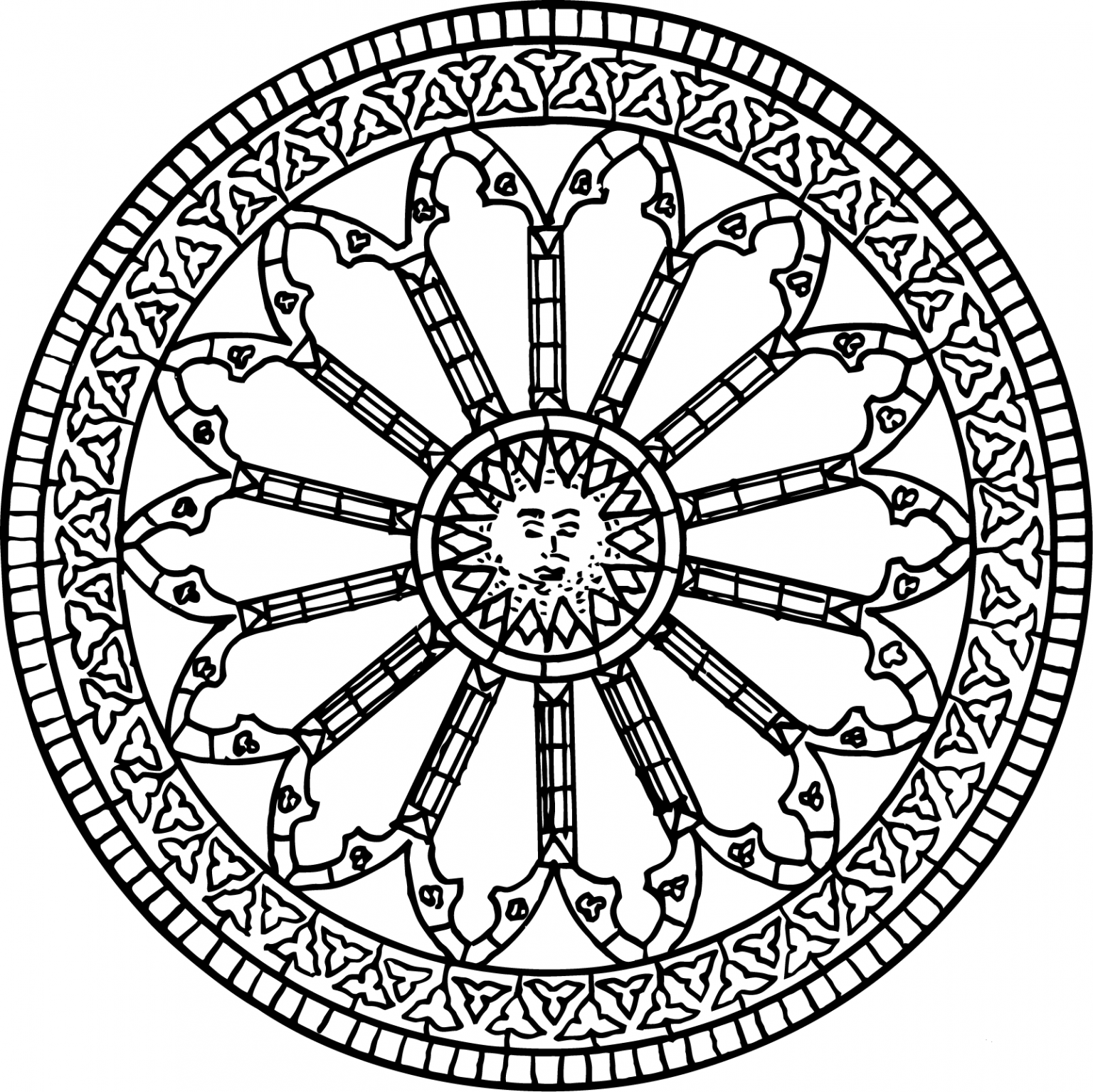 Rose Window coloring page - ColouringPages