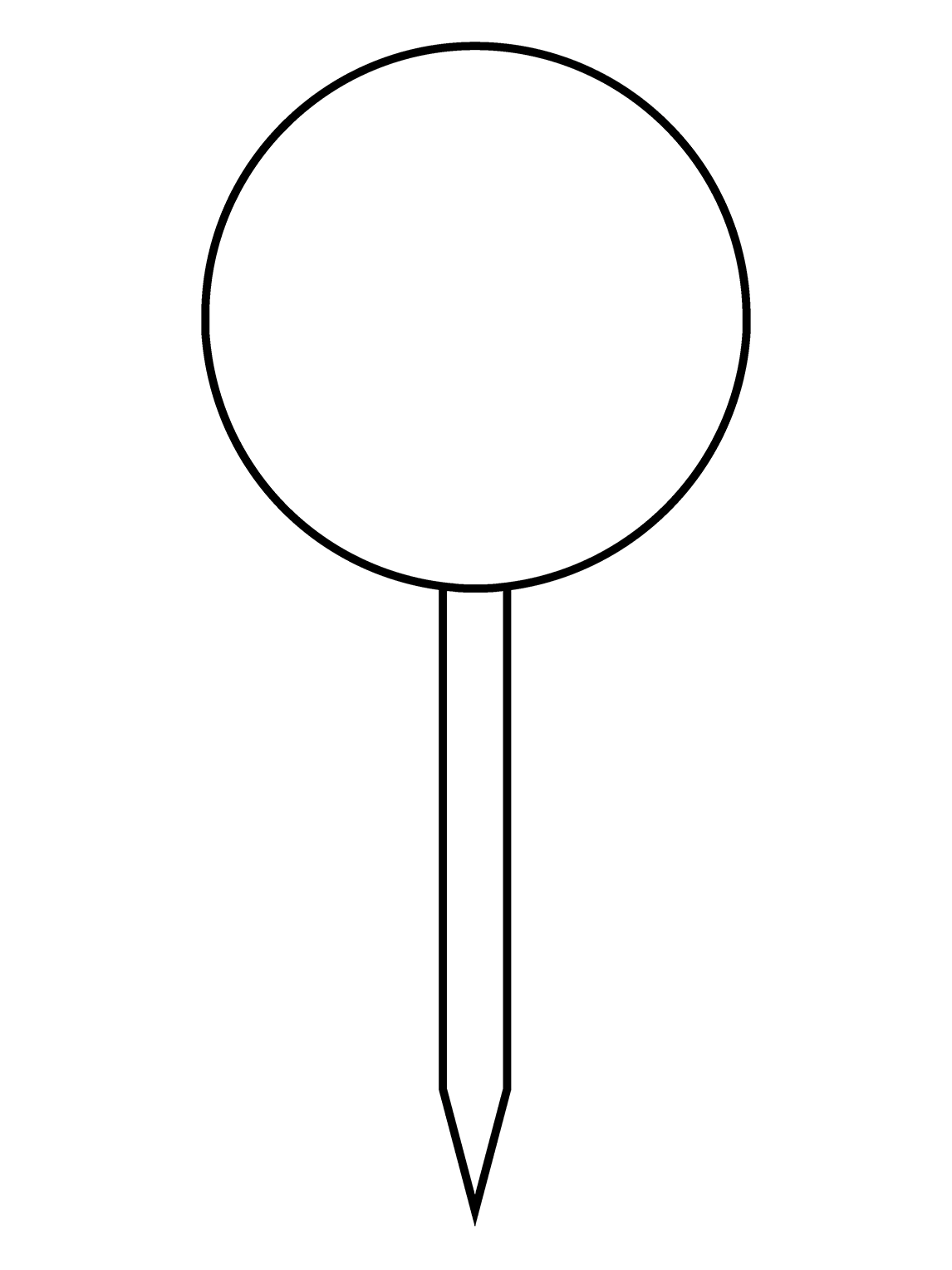 Round Pushpin Emoji coloring page - ColouringPages