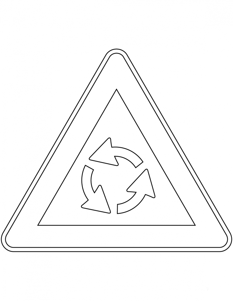 "Roundabout Ahead" Sign in Italy coloring page - ColouringPages