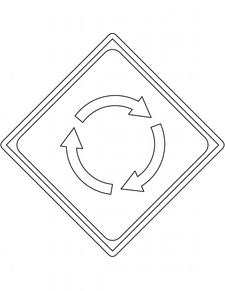 "Roundabout" Sign in Japan coloring page - ColouringPages