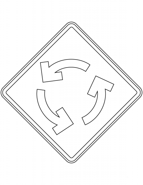 "Roundabout" Sign in Mexico coloring page - ColouringPages