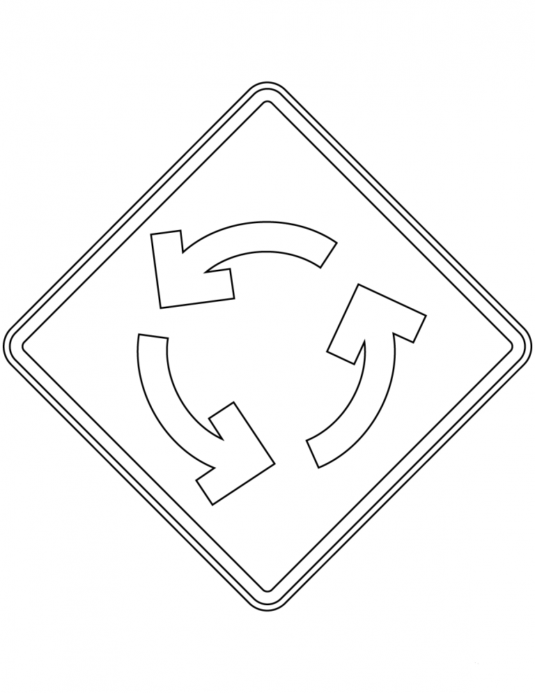 "Roundabout" Sign in Mexico coloring page - ColouringPages