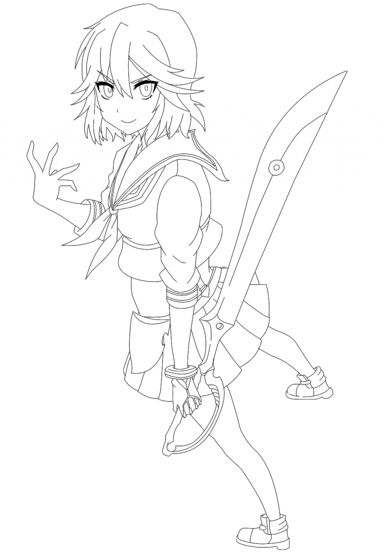 Ryuko Matoi from Kill La Kill Manga coloring page - ColouringPages
