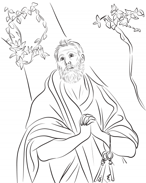 Saint Peter coloring page - ColouringPages