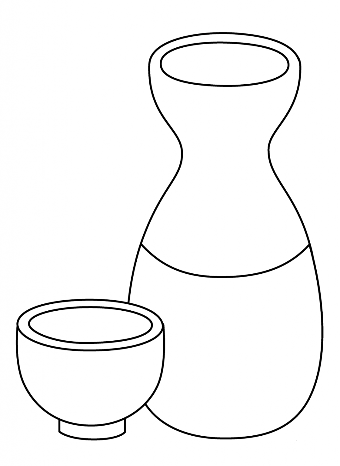 Sake Emoji coloring page - ColouringPages