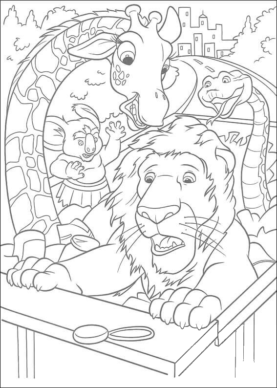 Samson, Larry, Nigel And Bridget coloring page - ColouringPages